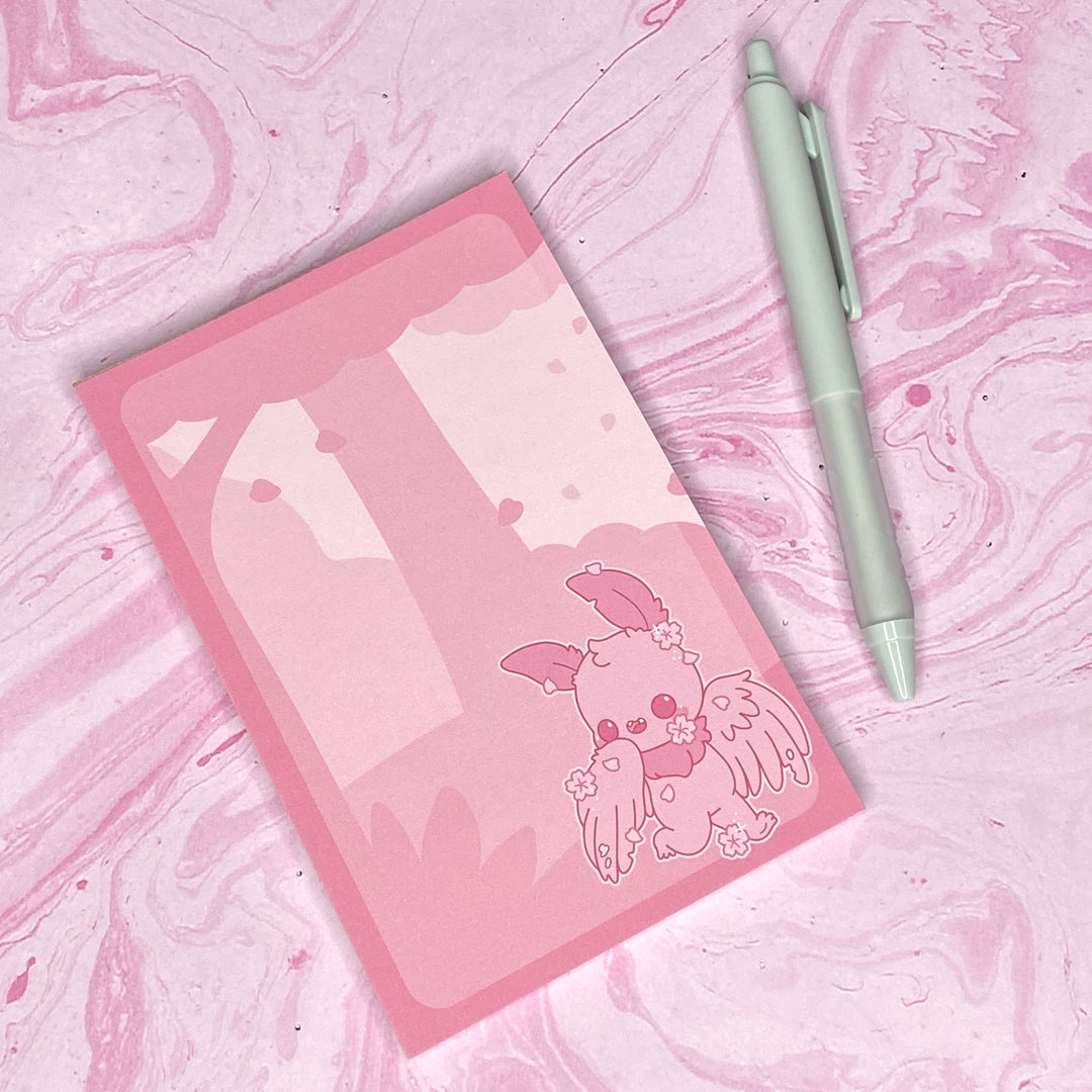 Sakura Mothman Notepad – Bright Bat Design