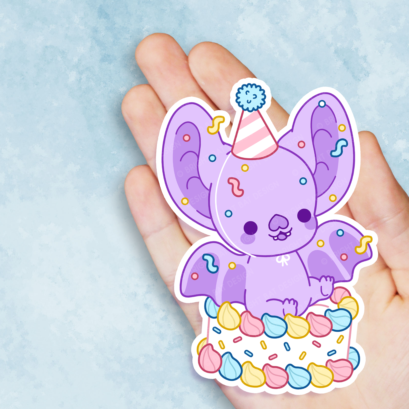 Birthday Bright Bat Vinyl Sticker – Bright Bat Design