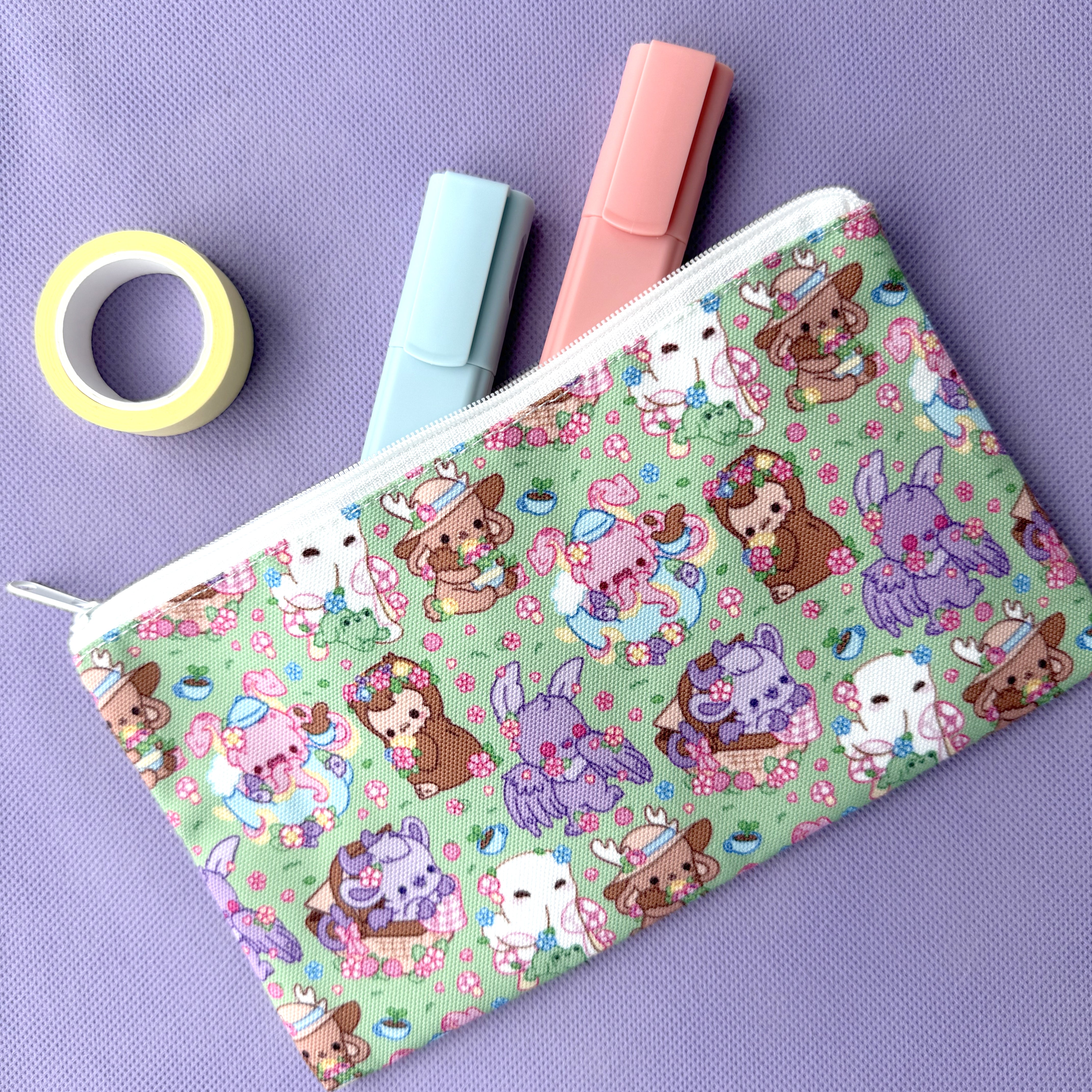 Cottage Cryptids Pouch – Bright Bat Design