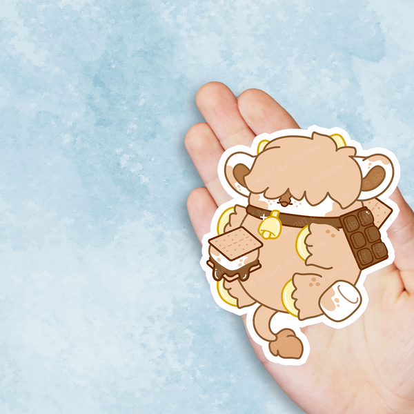Mallow the Smores Cow Nugget Vinyl Sticker – Bright Bat Design