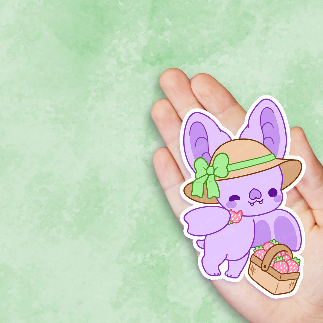 Strawberry Farmer Bright Bat Vinyl Sticker – Bright Bat Design