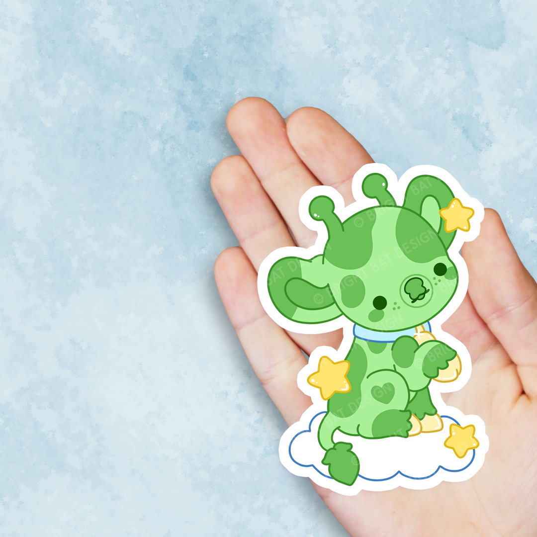 Orbit the Alien Cow Vinyl Sticker – Bright Bat Design