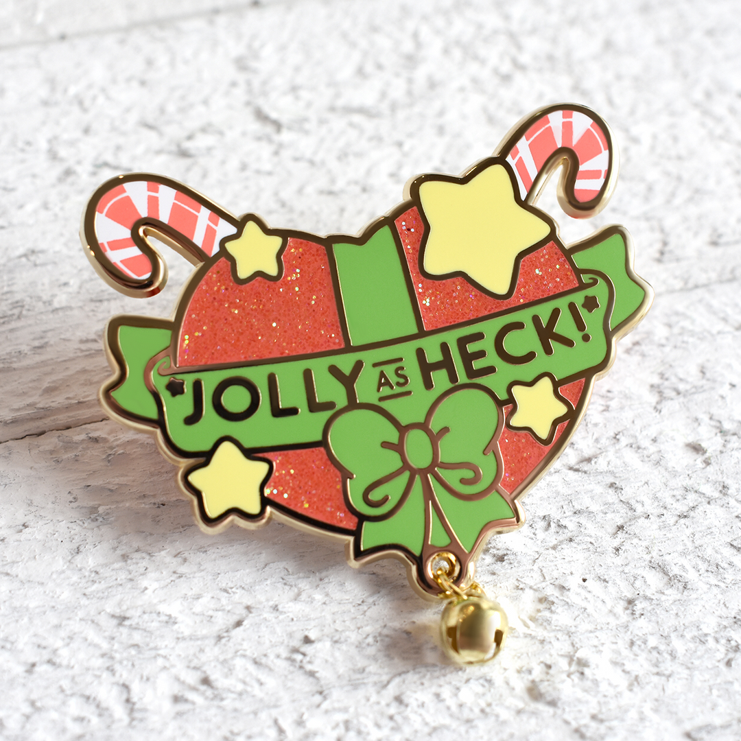 Jolly As Heck Enamel Pin – Bright Bat Design