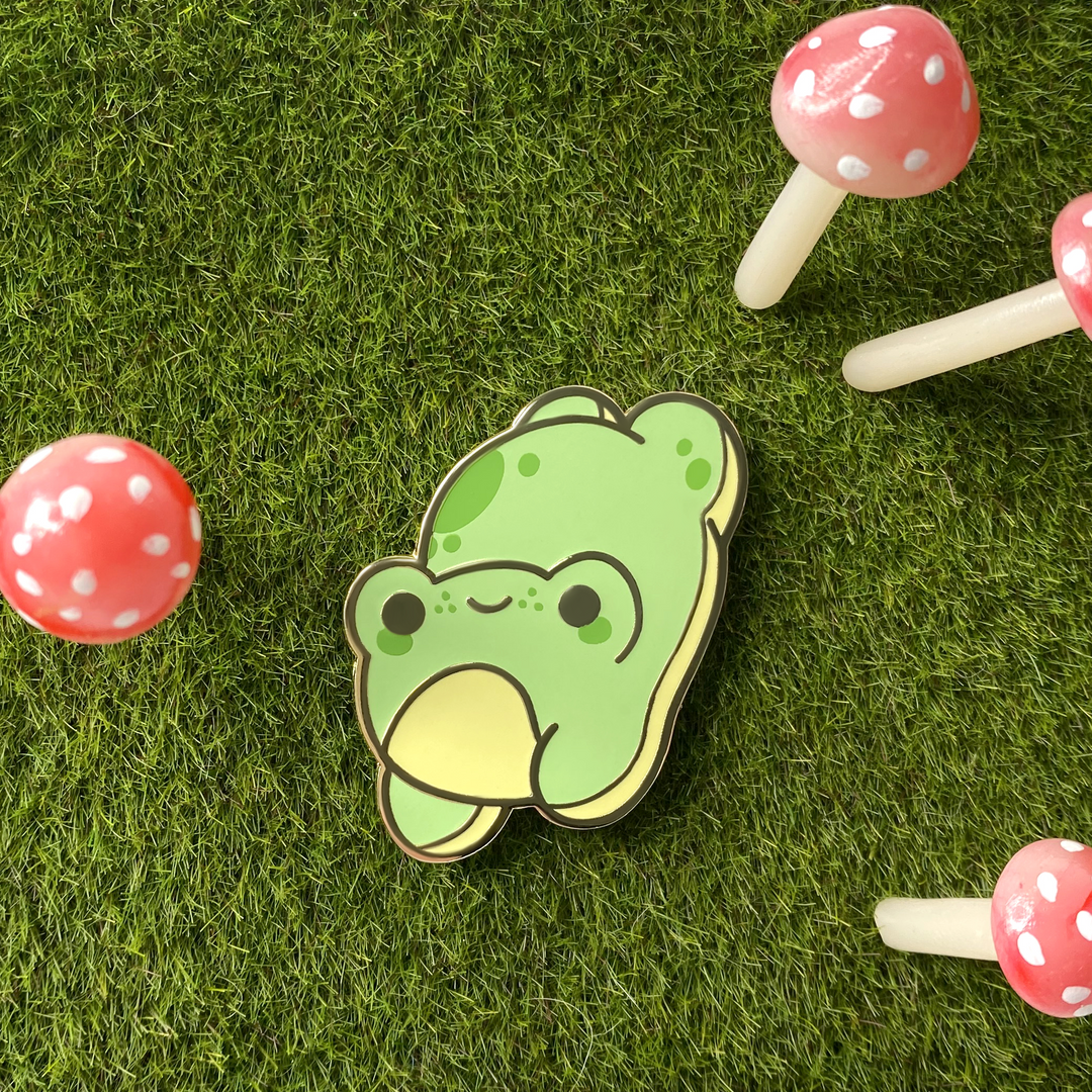 Leap Frog Nugget Enamel Pin – Bright Bat Design