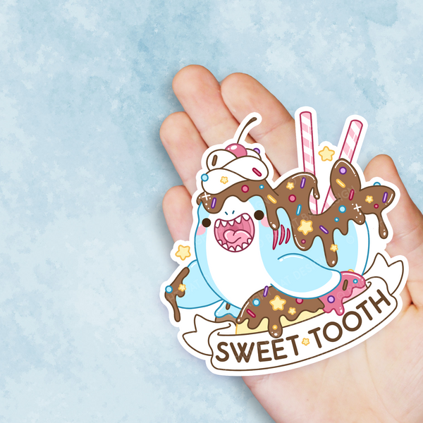 Sweet Tooth Shark Vinyl Sticker – Bright Bat Design