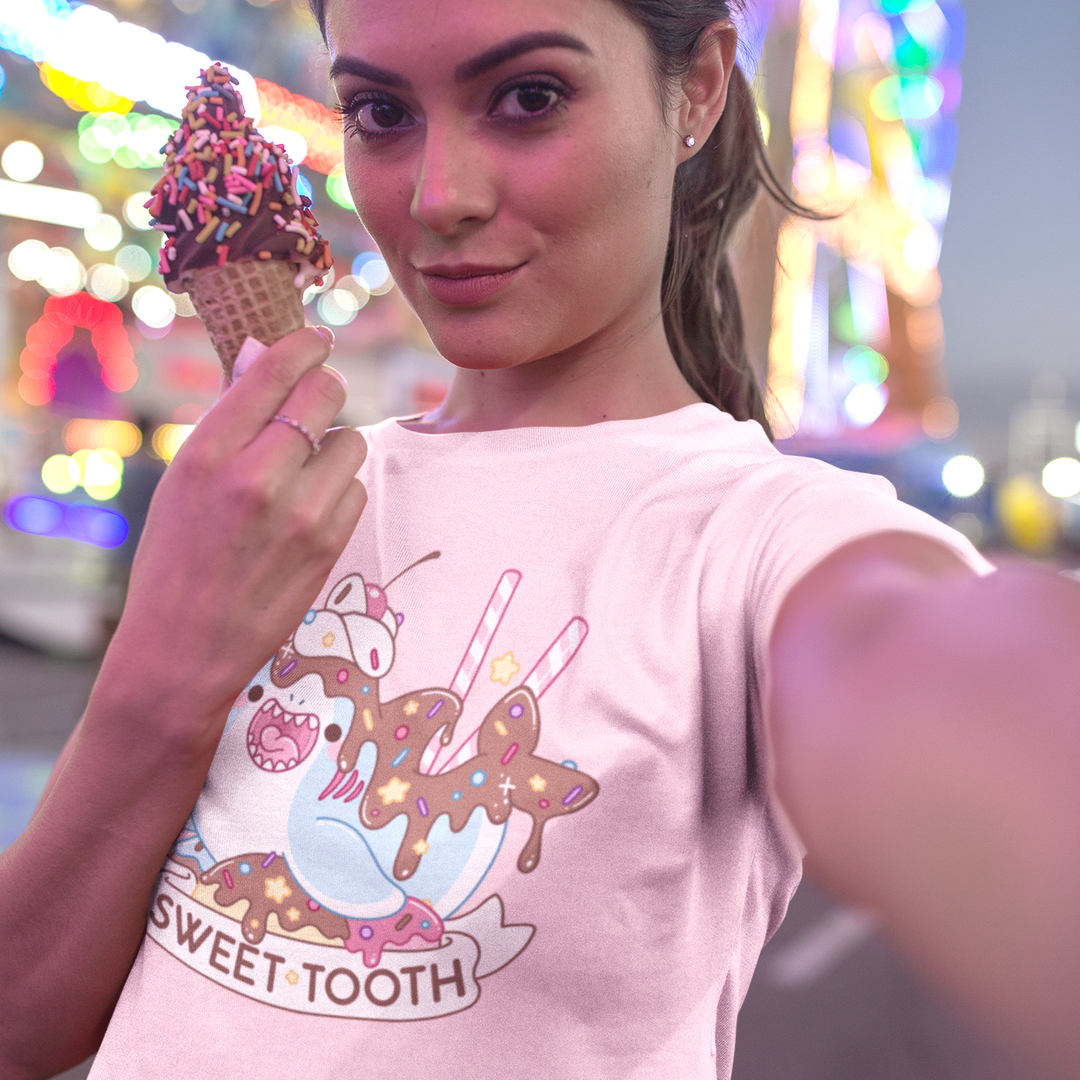 Sweet Tooth Shark TShirt – Bright Bat Design