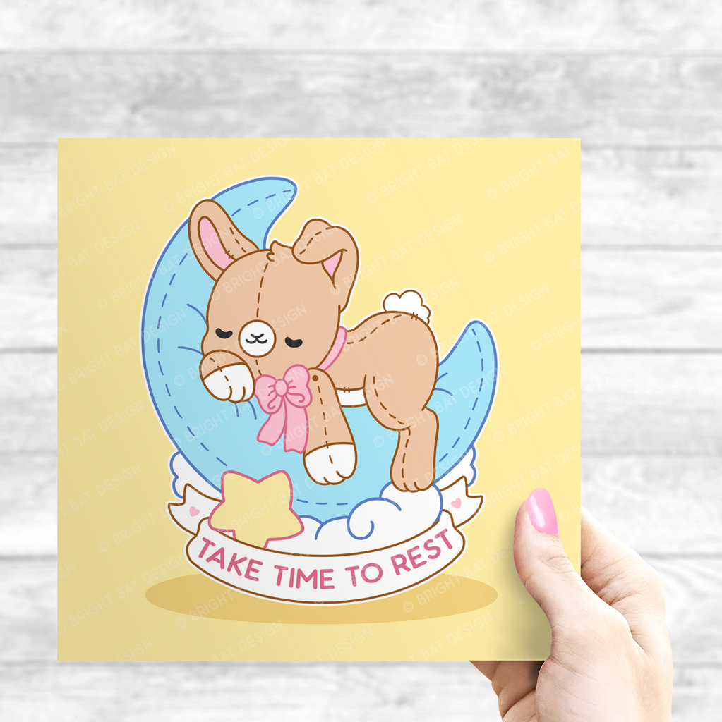 Take Time To Rest Bunny Print – Bright Bat Design
